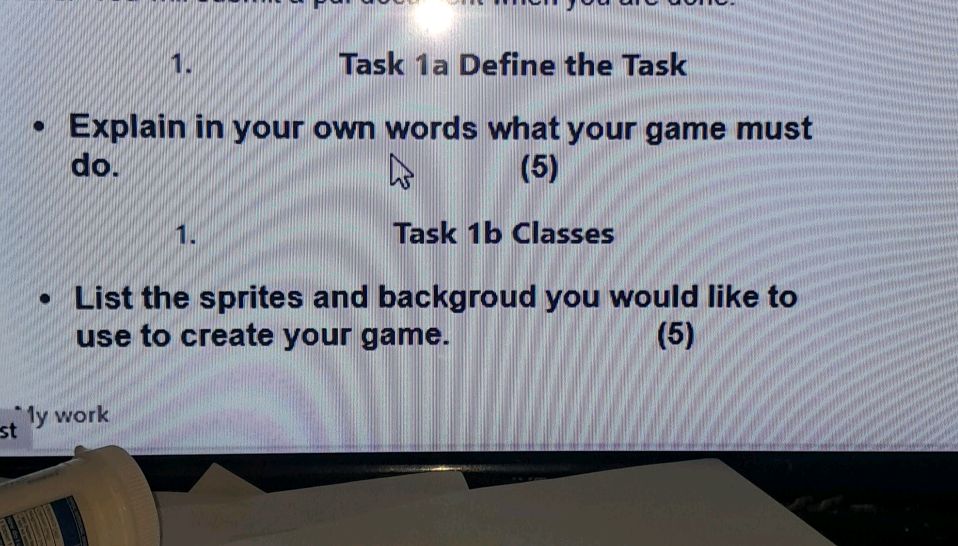 1. Task 1a Define the Task • Explain in your | StudyX
