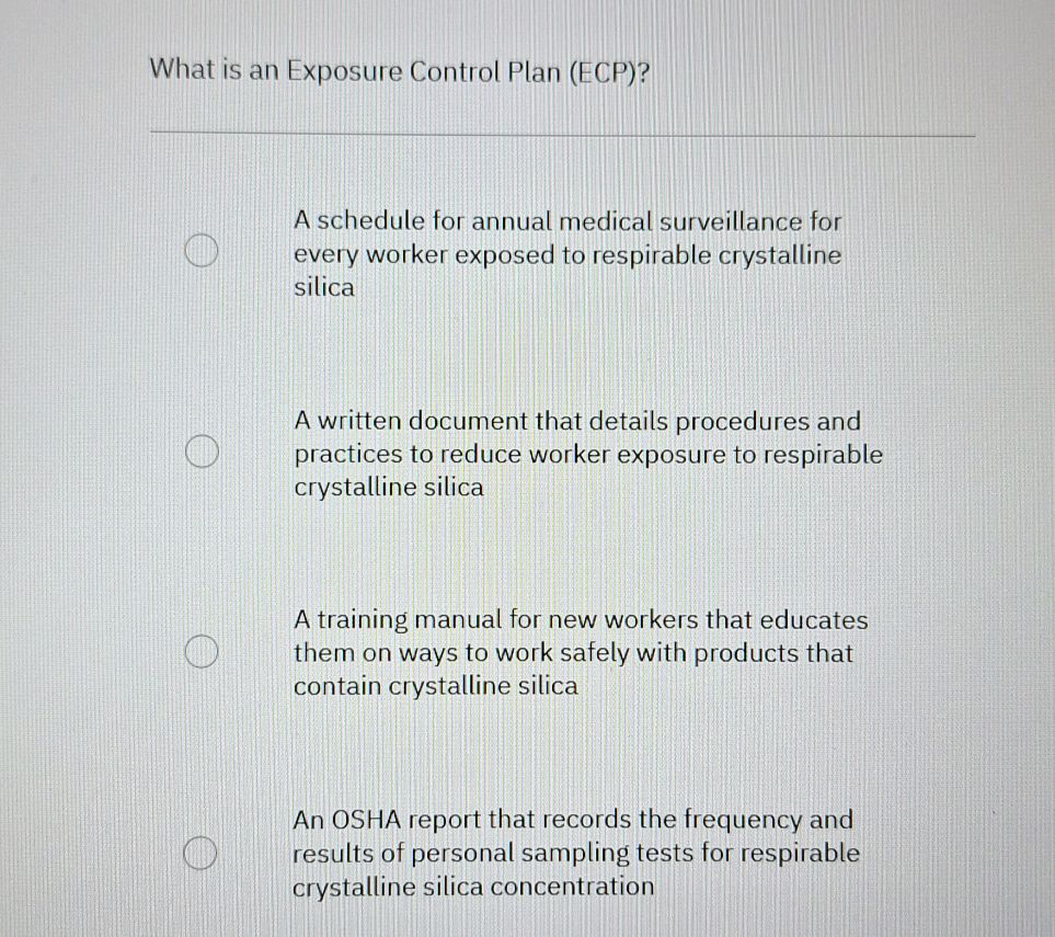 What is an Exposure Control Plan (ECP)? A | StudyX