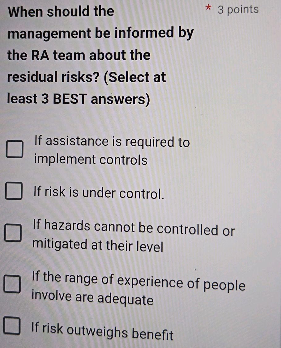 When should the management be informed by | StudyX