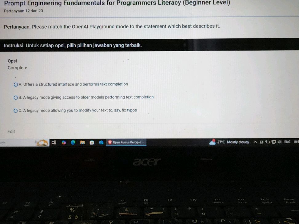 Pertanyaan: Please match the OpenAI | StudyX