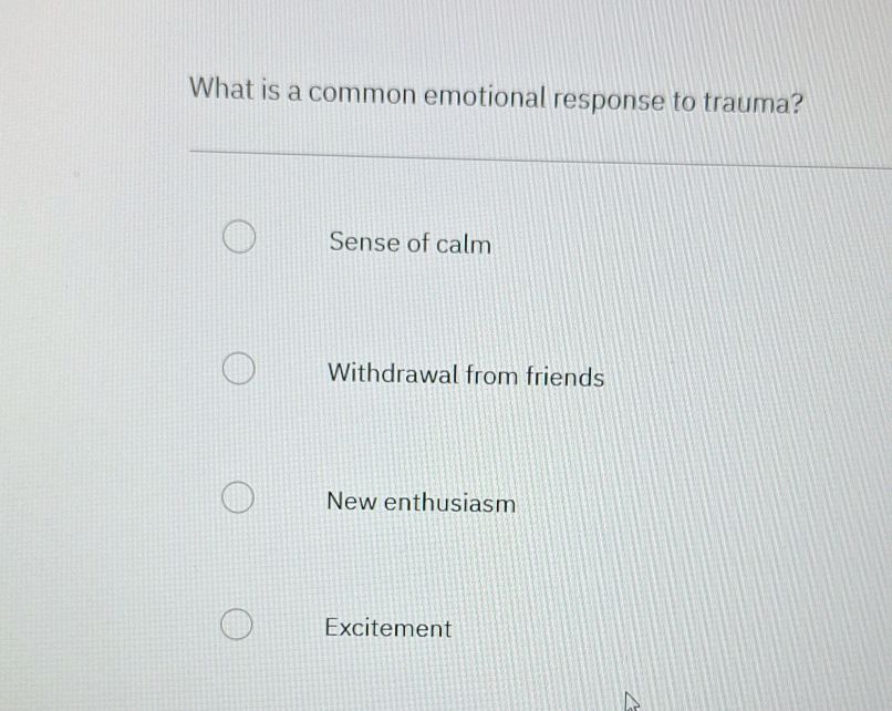 What is a common emotional response to | StudyX