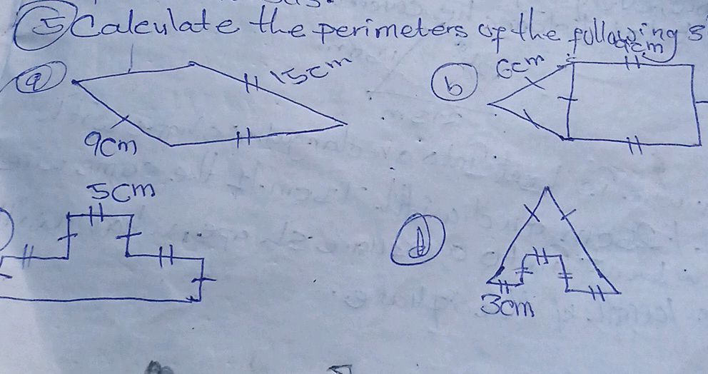 Calculate the perimeters of the following | StudyX