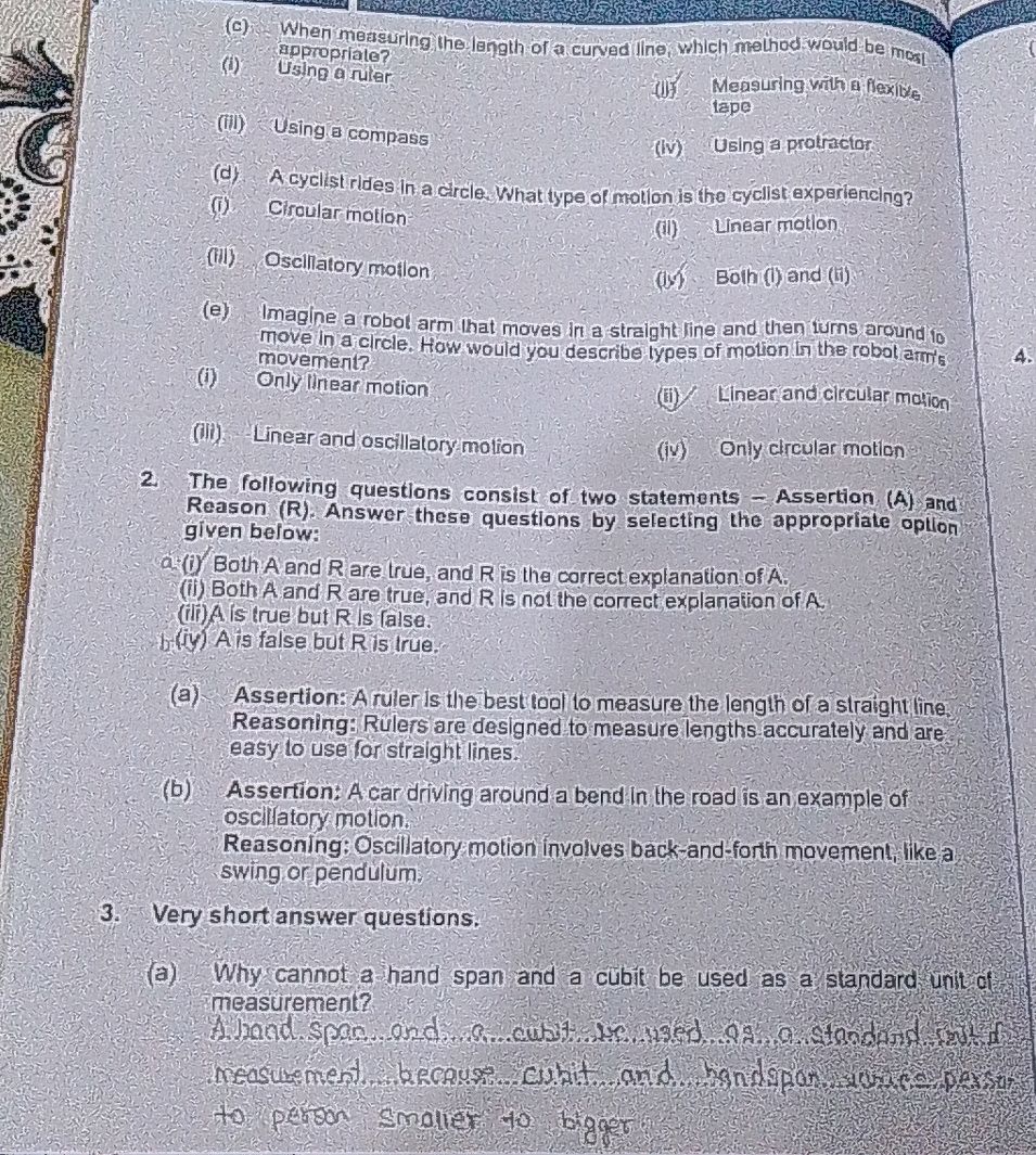 (c) When measuring the length of a curved | StudyX