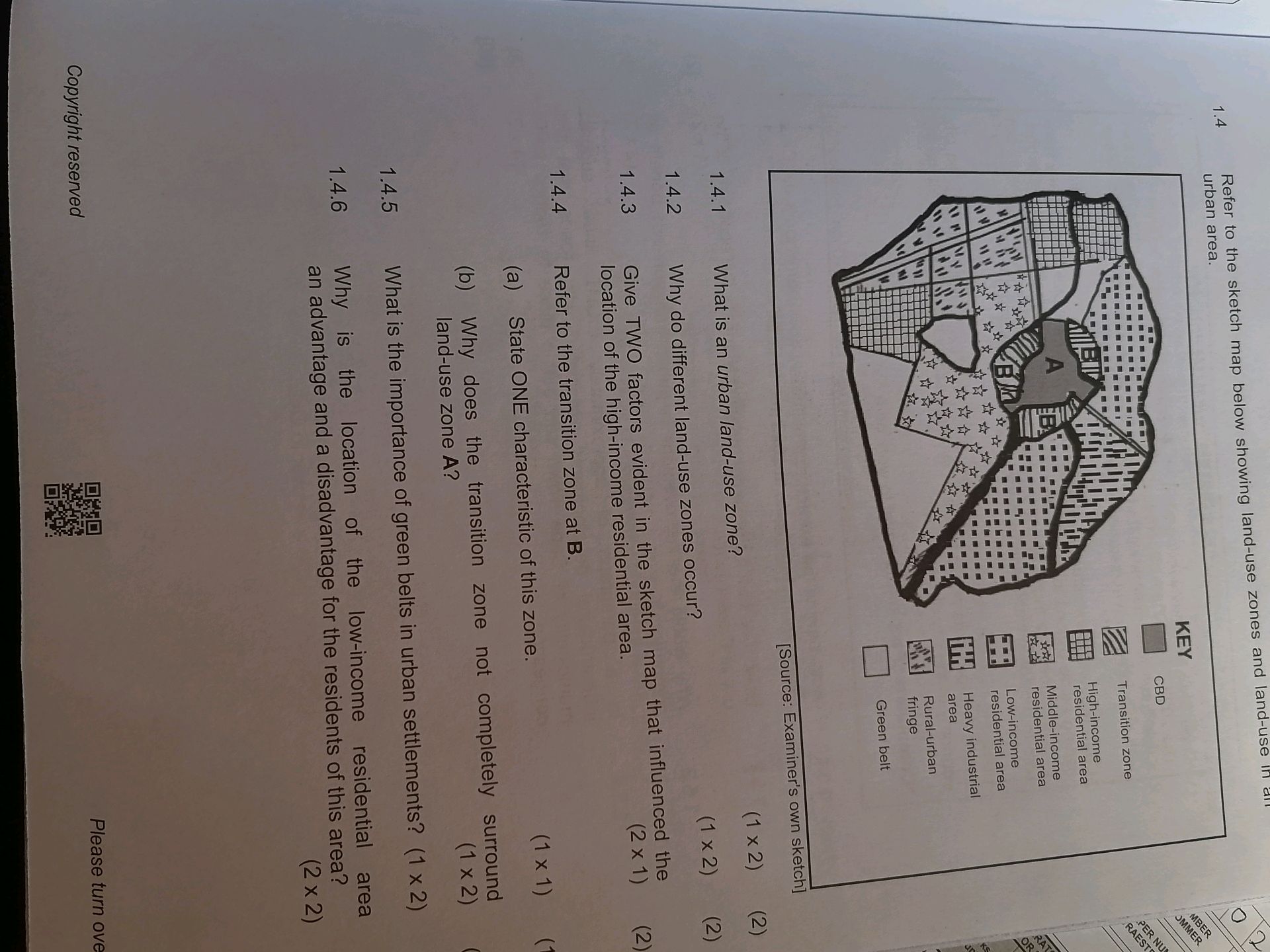 1. 4 Refer to the sketch map below showing | StudyX