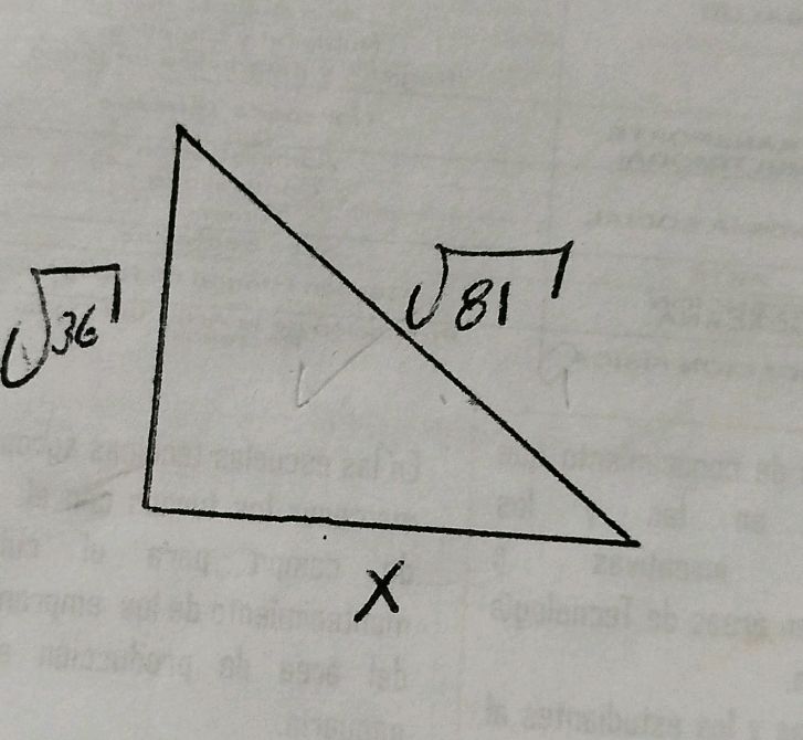 Find the value of x. $ {36}$ $ {81}$ x | StudyX