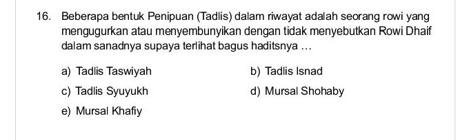 16. Beberapa bentuk Penipuan (Tadlis) dalam | StudyX