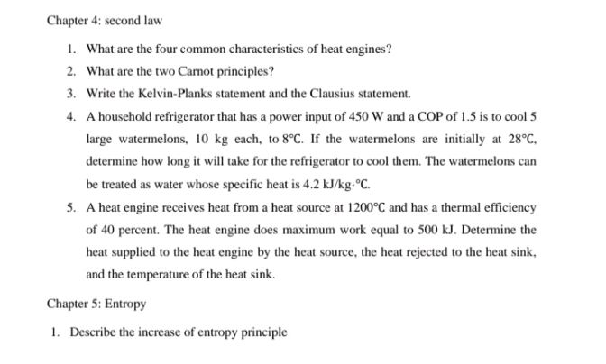 Chapter 4: second law 1. What are the four | StudyX