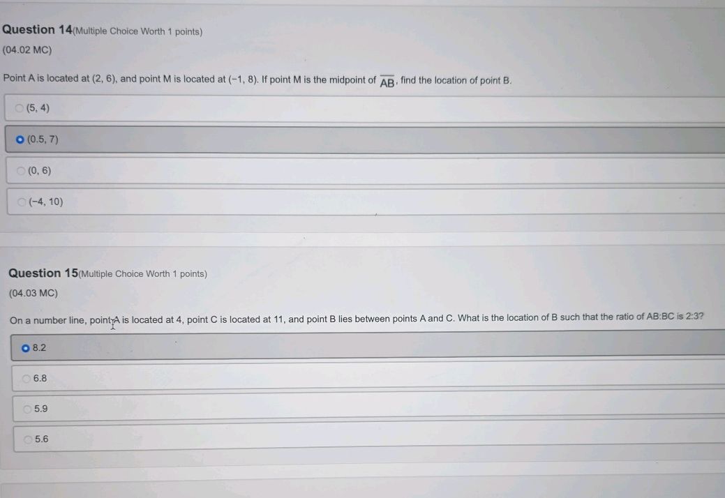 Question 14(Multiple Choice Worth 1 points) | StudyX