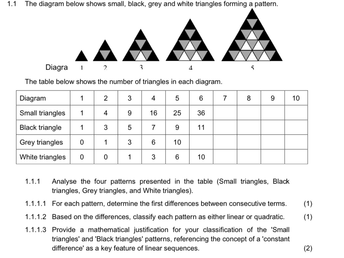 1.1 The diagram below shows small, black, | StudyX