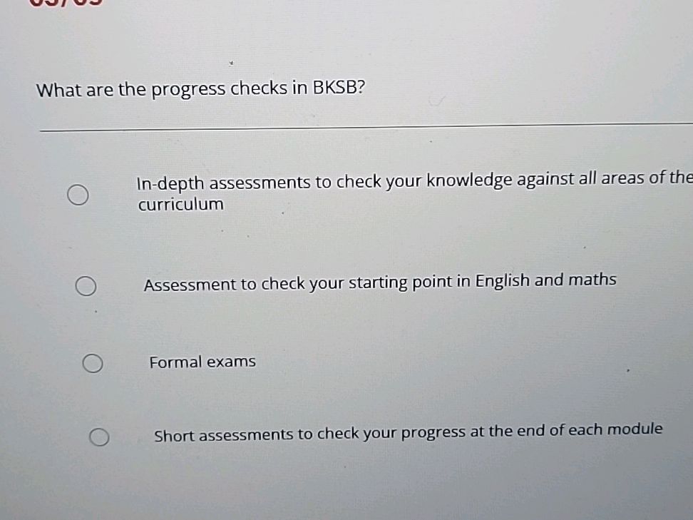 What are the progress checks in BKSB? | StudyX