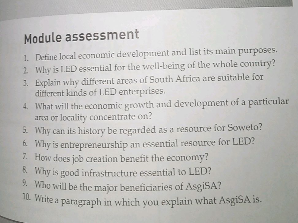 1. Define local economic development and | StudyX