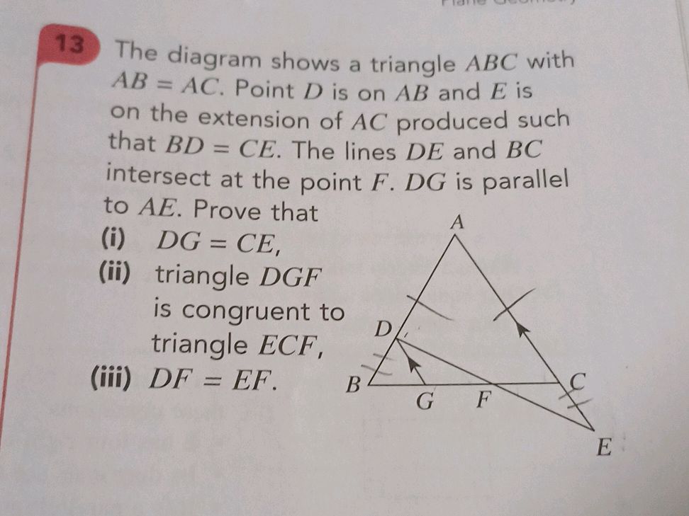 The diagram shows a triangle ABC with AB = | StudyX
