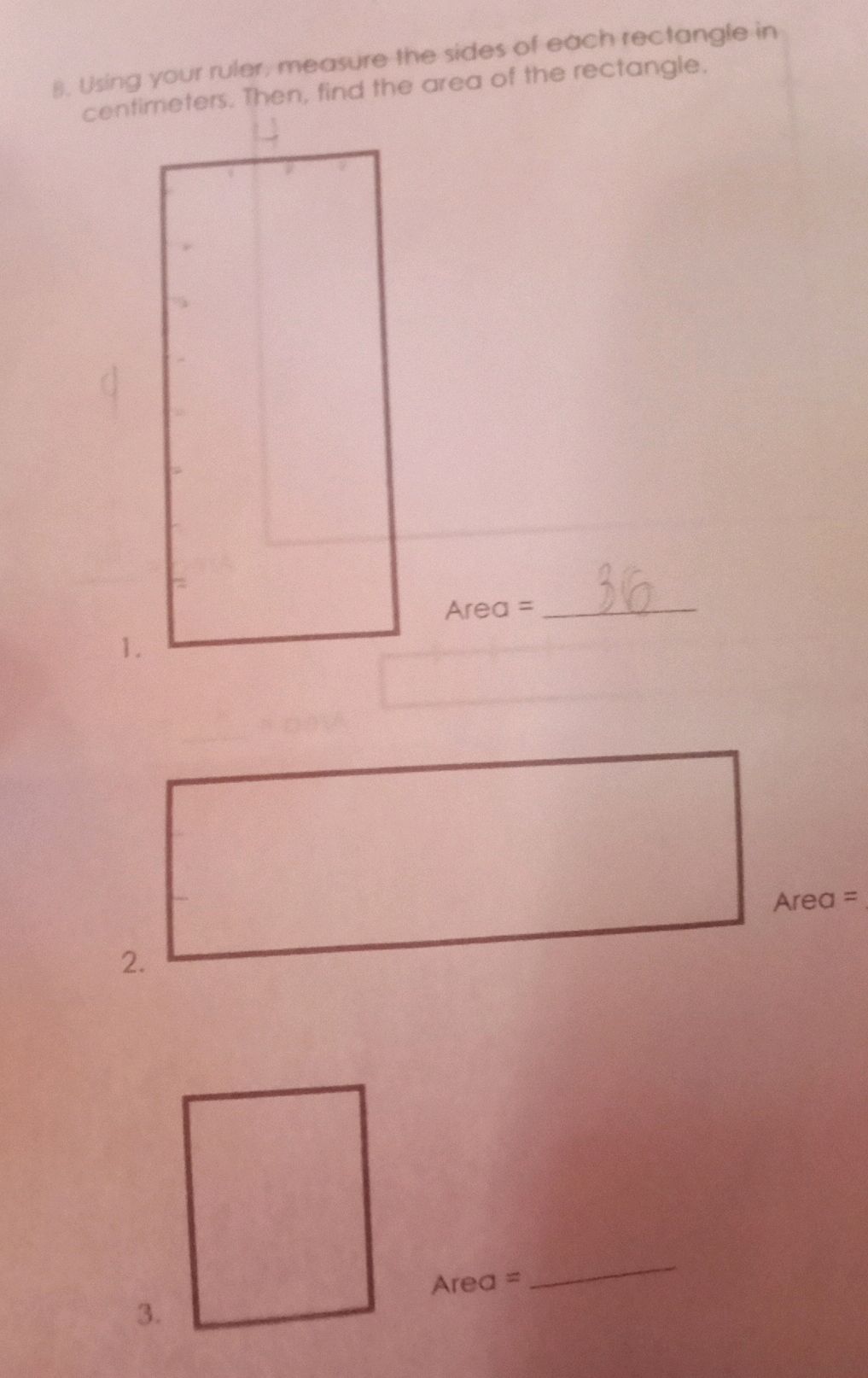 Using your ruler, measure the sides of each