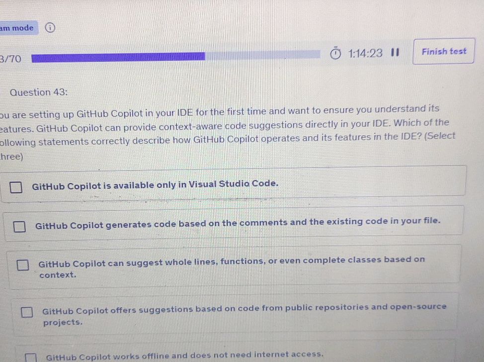 Question 43: You are setting up GitHub | StudyX