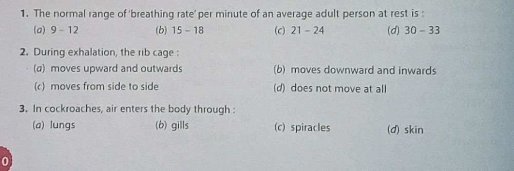 1. The normal range of 'breathing rate' per | StudyX