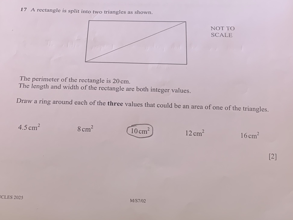 17 A rectangle is split into two triangles | StudyX