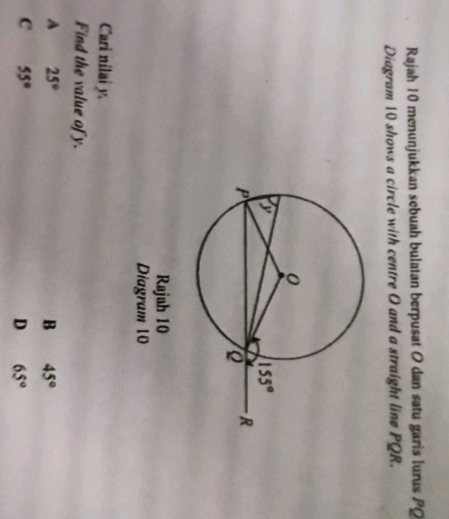 Diagram 10 shows a circle with centre O and | StudyX