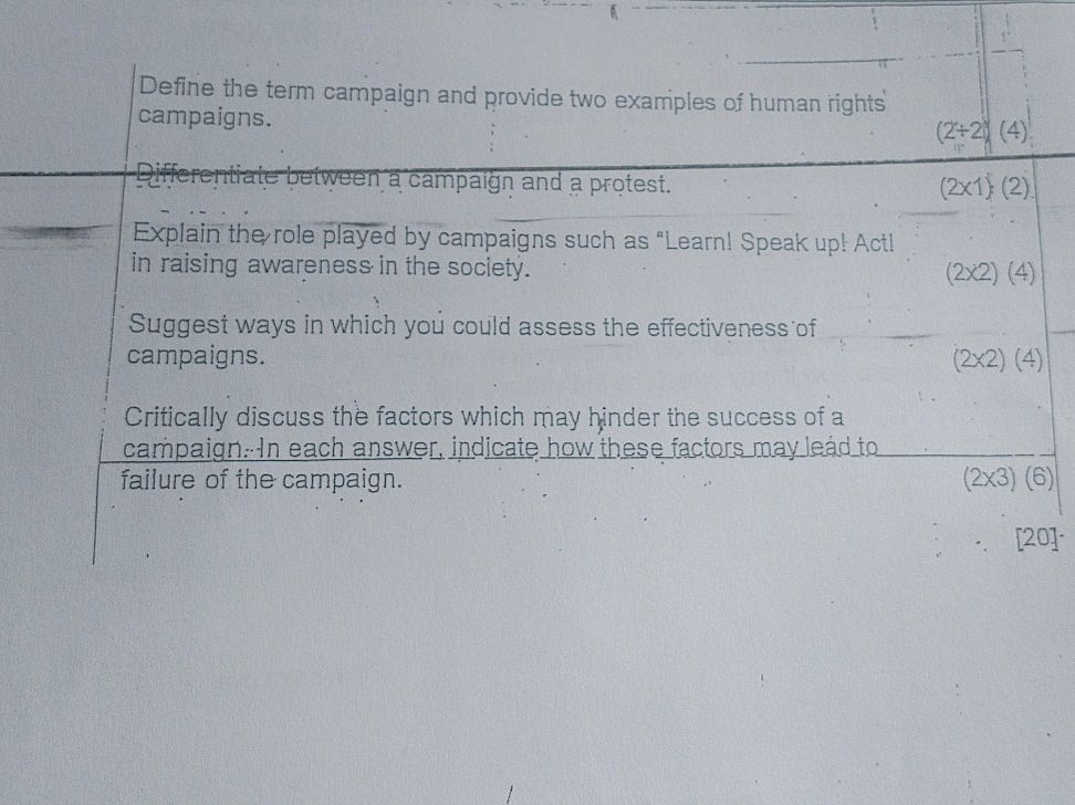 Define the term campaign and provide two | StudyX