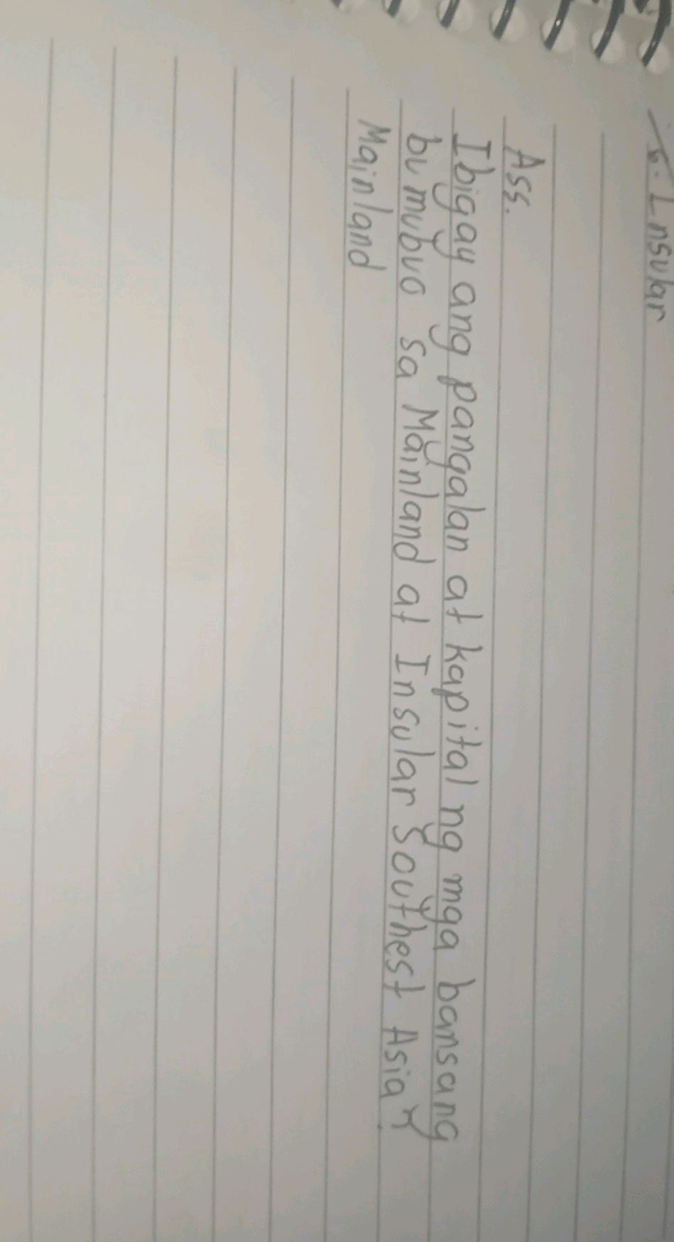 Ibigay ang pangalan at kapital ng bansang | StudyX