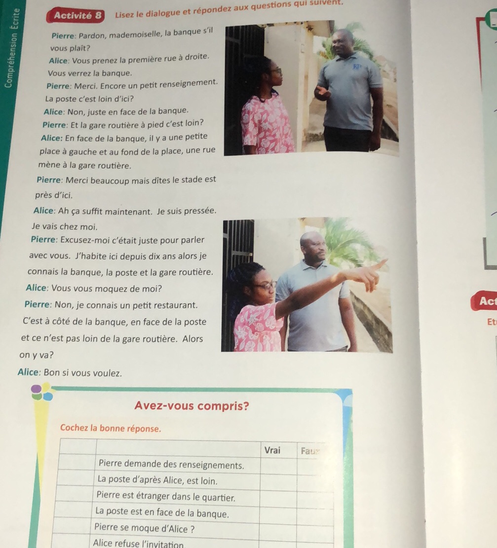 Lisez le dialogue et répondez aux questions | StudyX