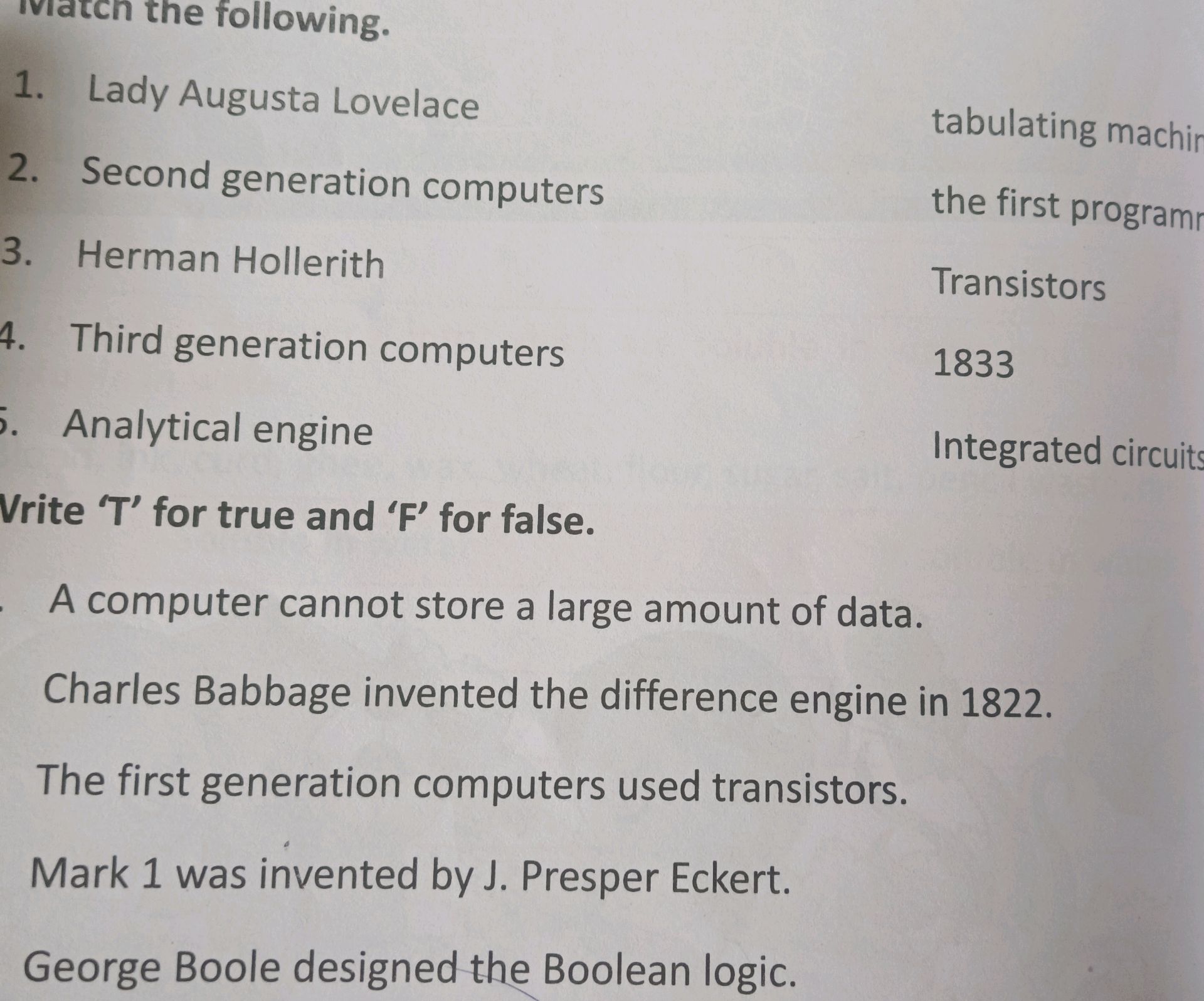Match the following. 1. Lady Augusta | StudyX