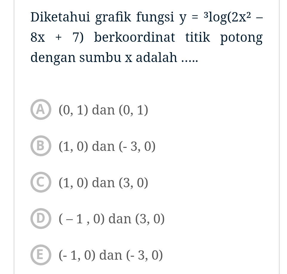 Diketahui grafik fungsi $y = 3log(2x^2 - 8x | StudyX