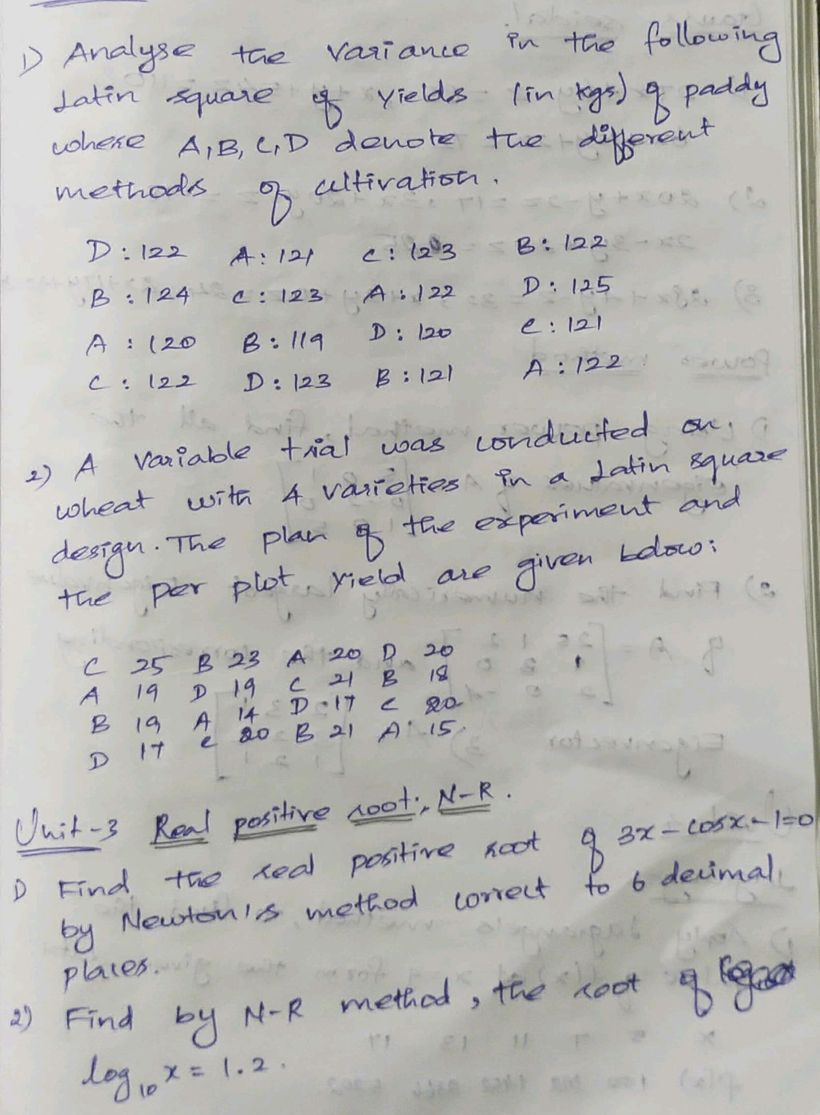 1) Analyse the variance in the following | StudyX