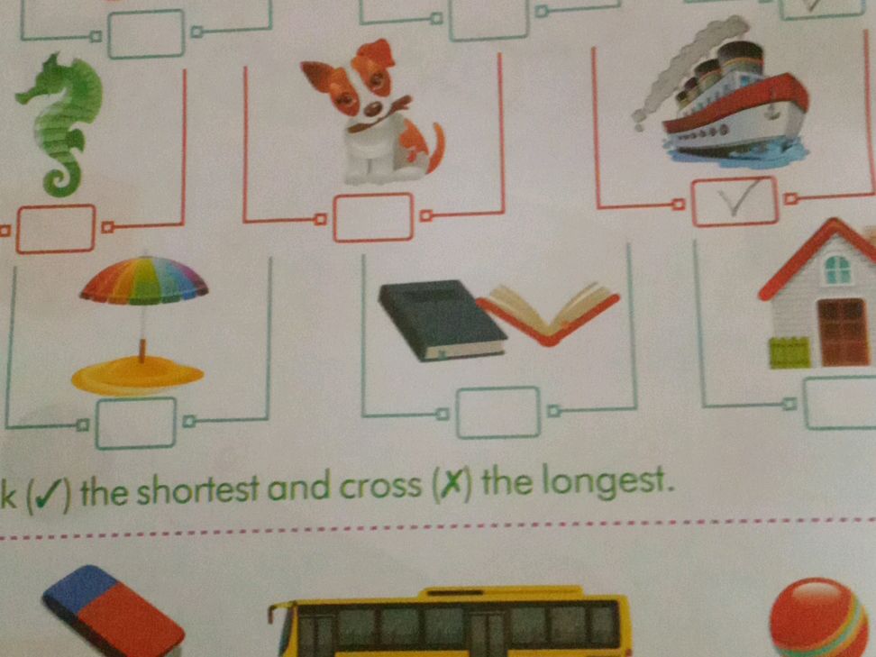 Mark ( ) the shortest and cross (X) the | StudyX