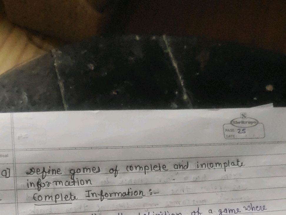 a] Define gomes of complete and incomplate | StudyX