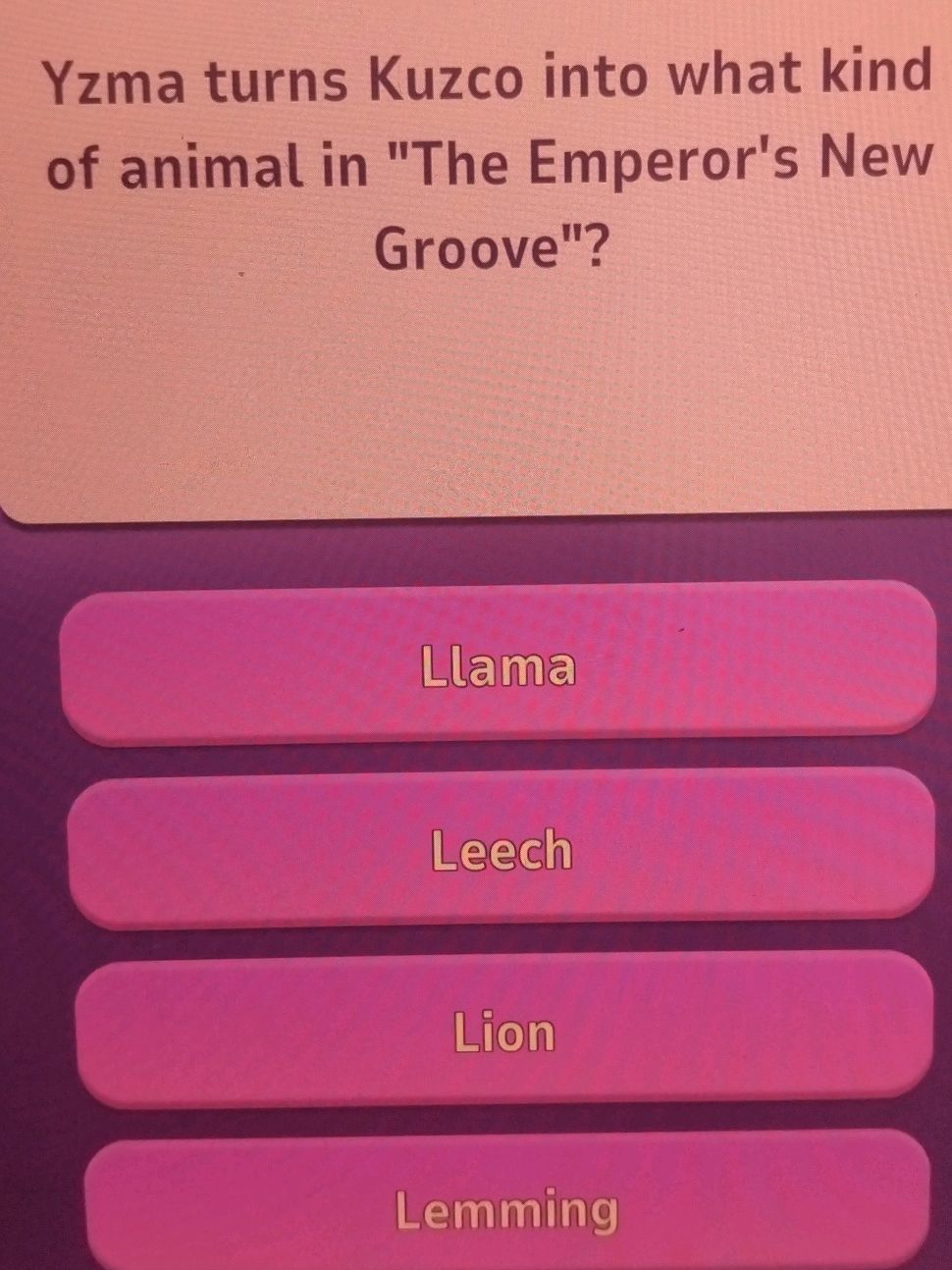 Yzma turns Kuzco into what kind of animal in | StudyX