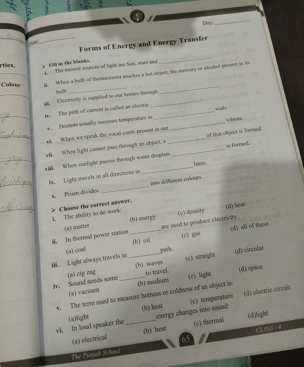 Fill in the blanks. i. The natural | StudyX