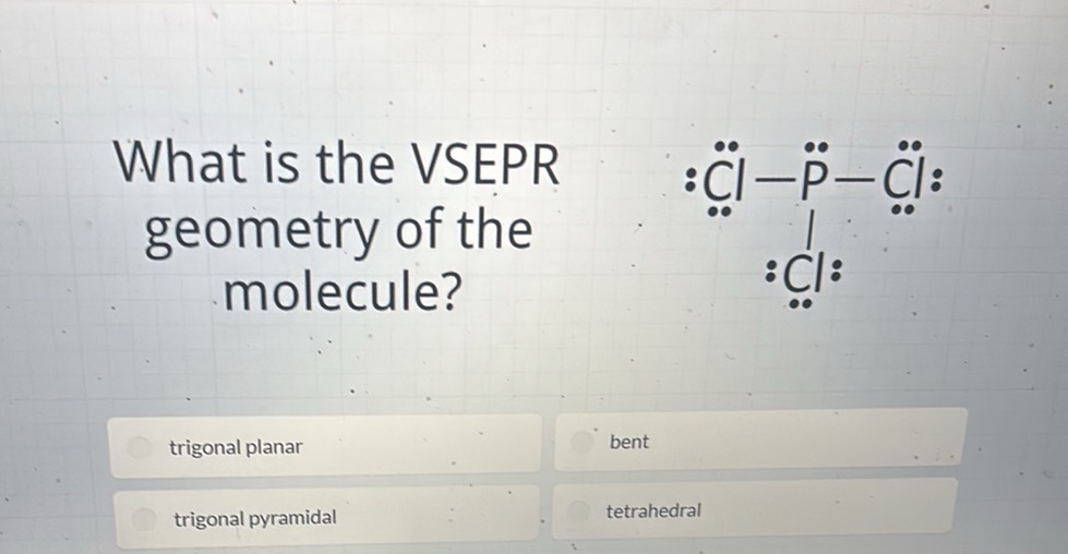 What is the VSEPR geometry of the molecule? | StudyX