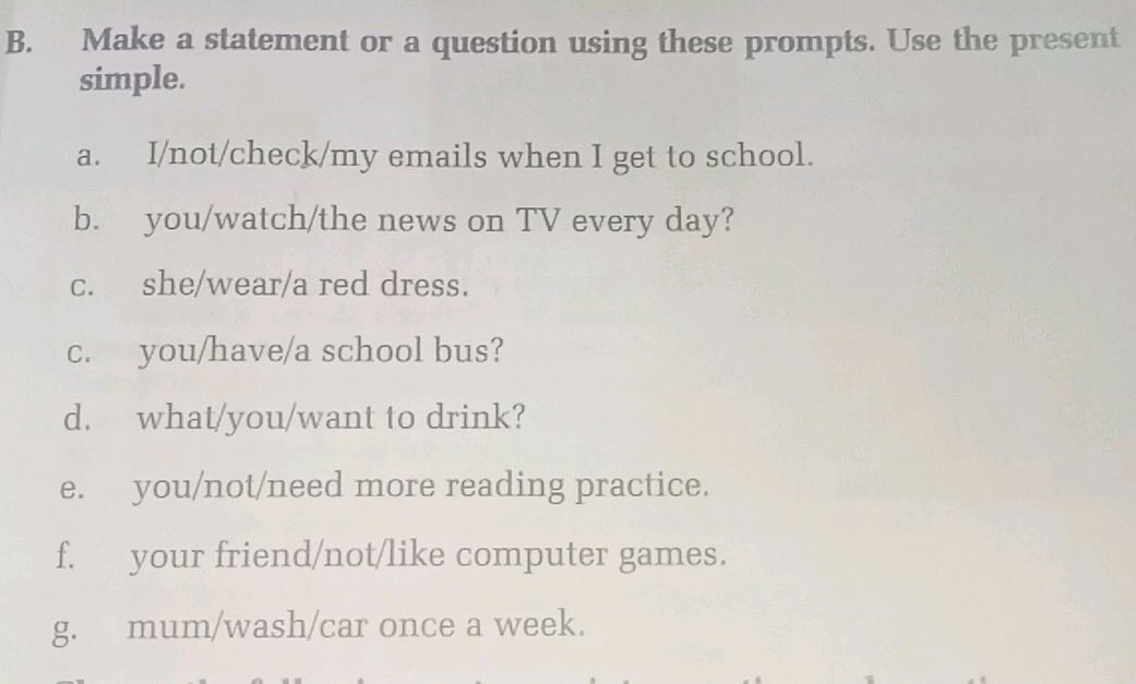 Make a statement or a question using these | StudyX