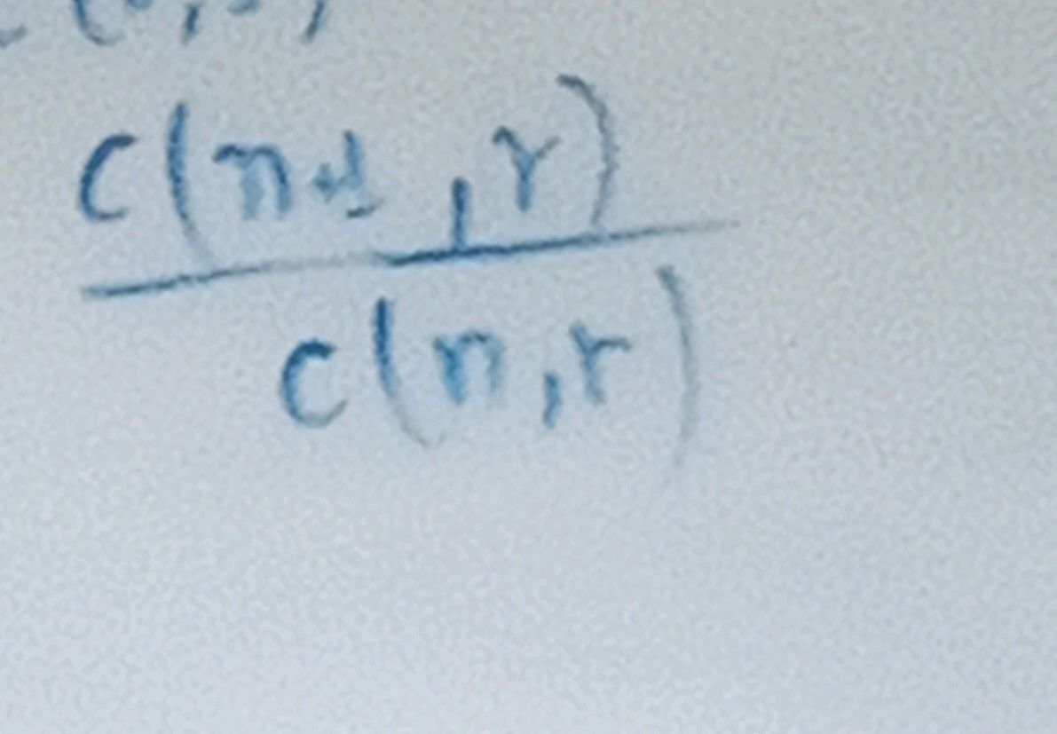Calculate Combination Ratio C(n+1, r) / C(n, | StudyX