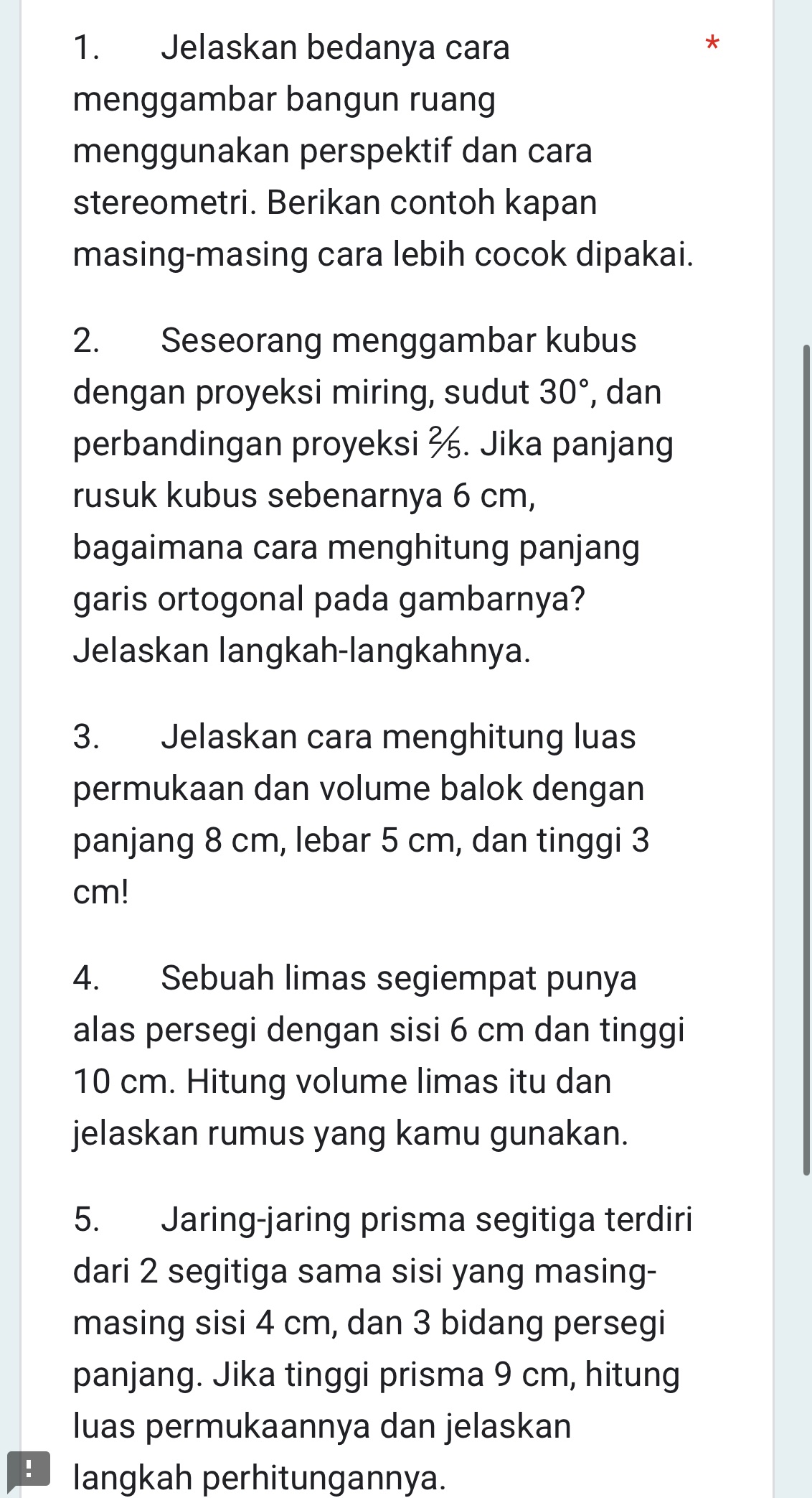 1. Jelaskan bedanya cara menggambar bangun | StudyX