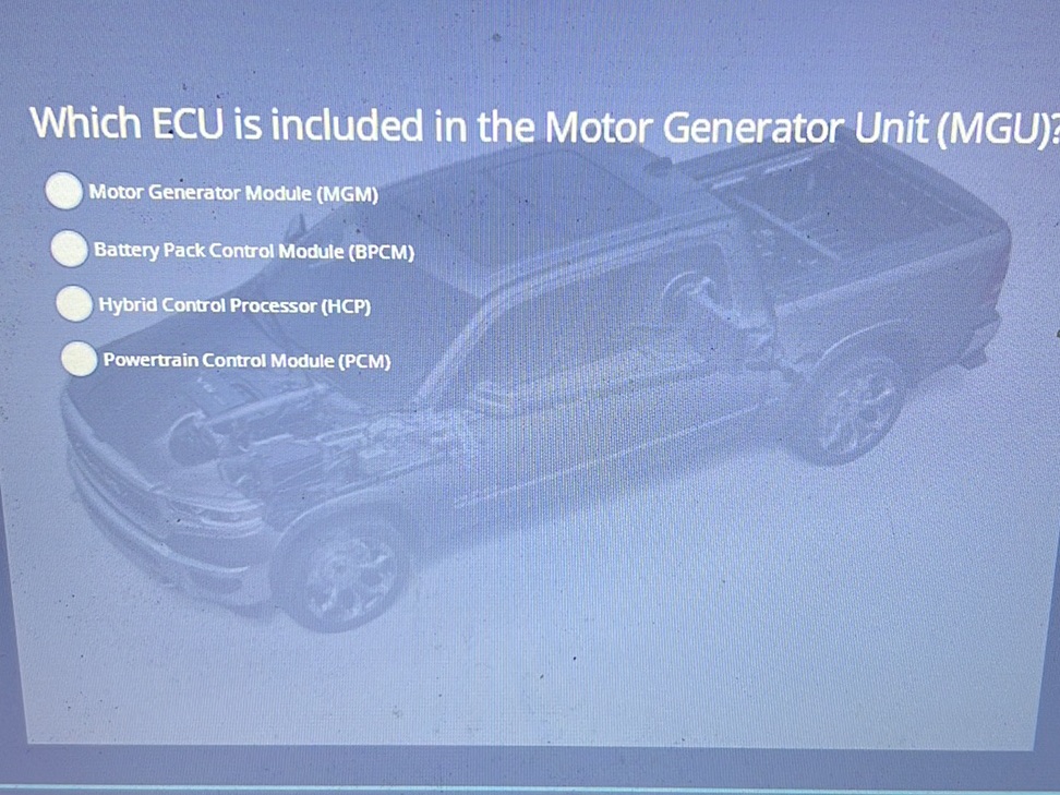 Which ECU is included in the Motor Generator
