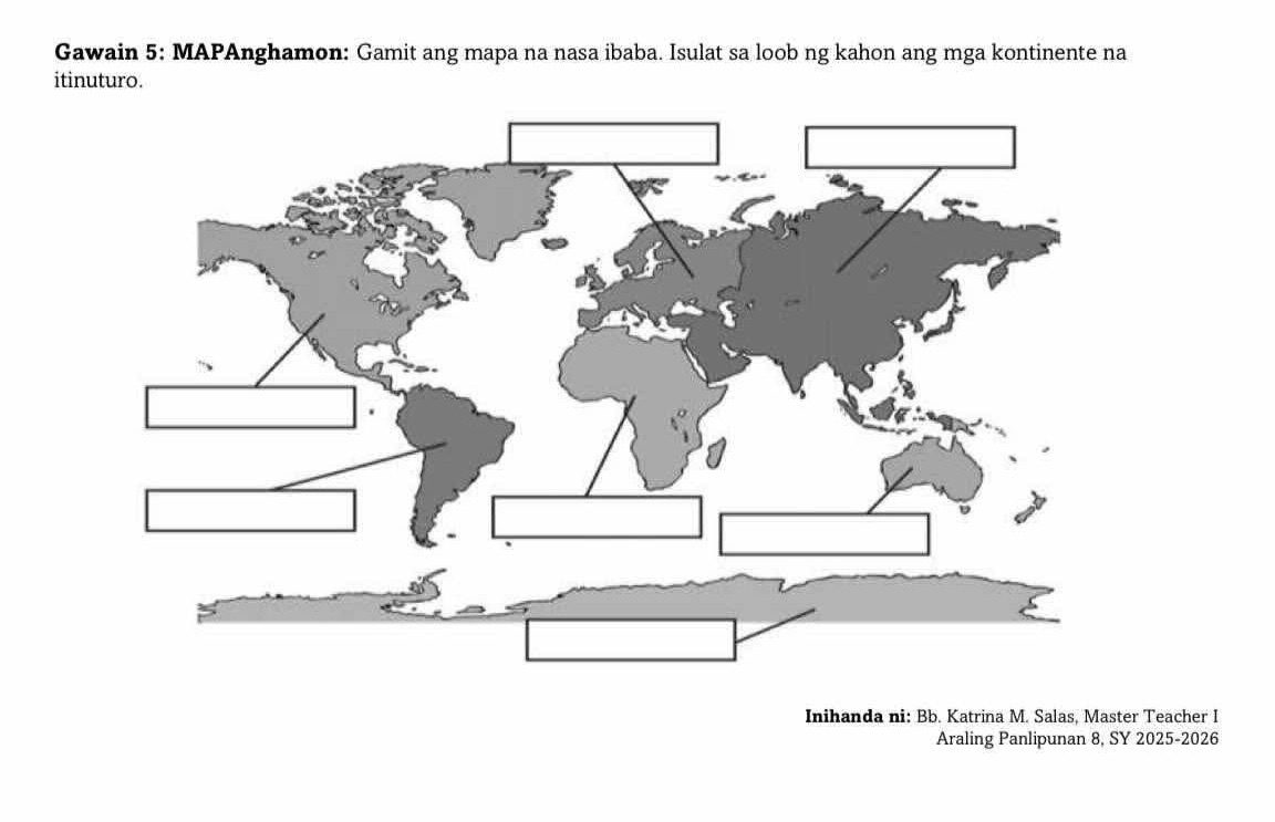 Gawain 5: MAPAnghamon: Gamit ang mapa na | StudyX