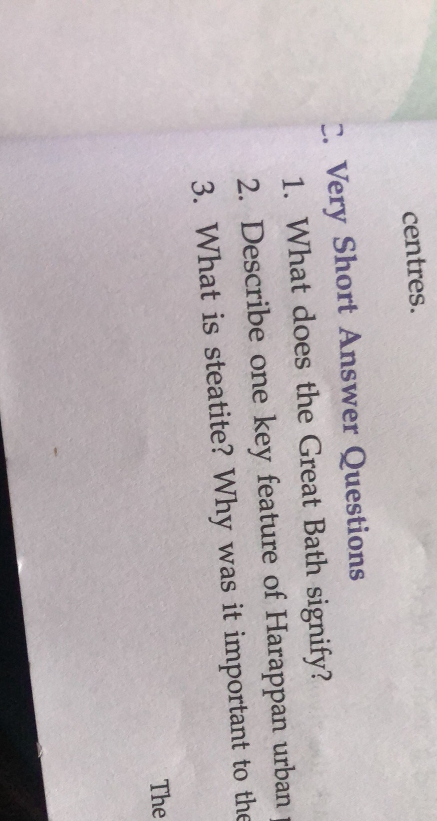 C. Very Short Answer Questions 1. What does | StudyX