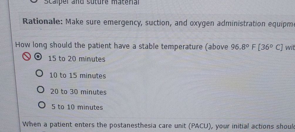 How long should the patient have a stable | StudyX