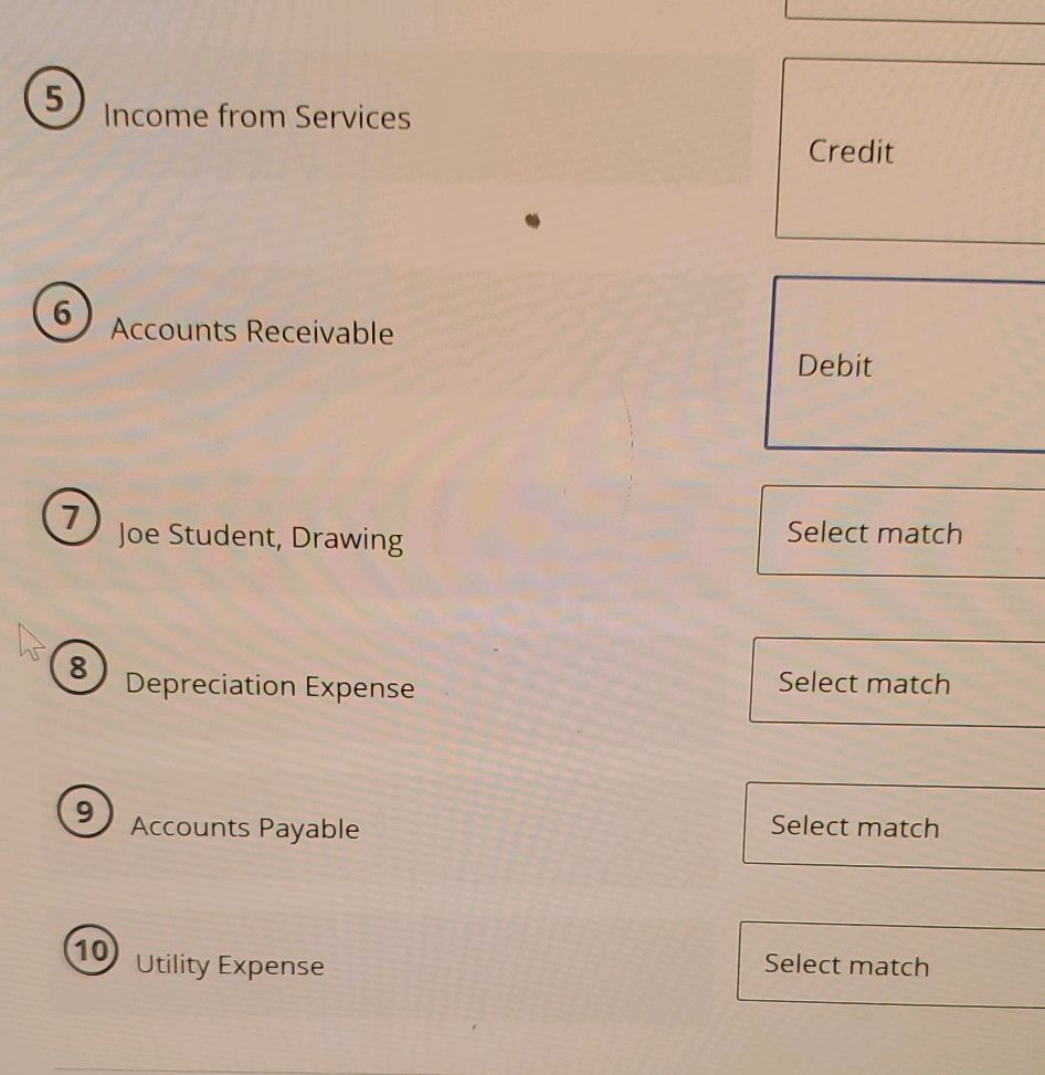 5 Income from Services Credit 6 Accounts | StudyX