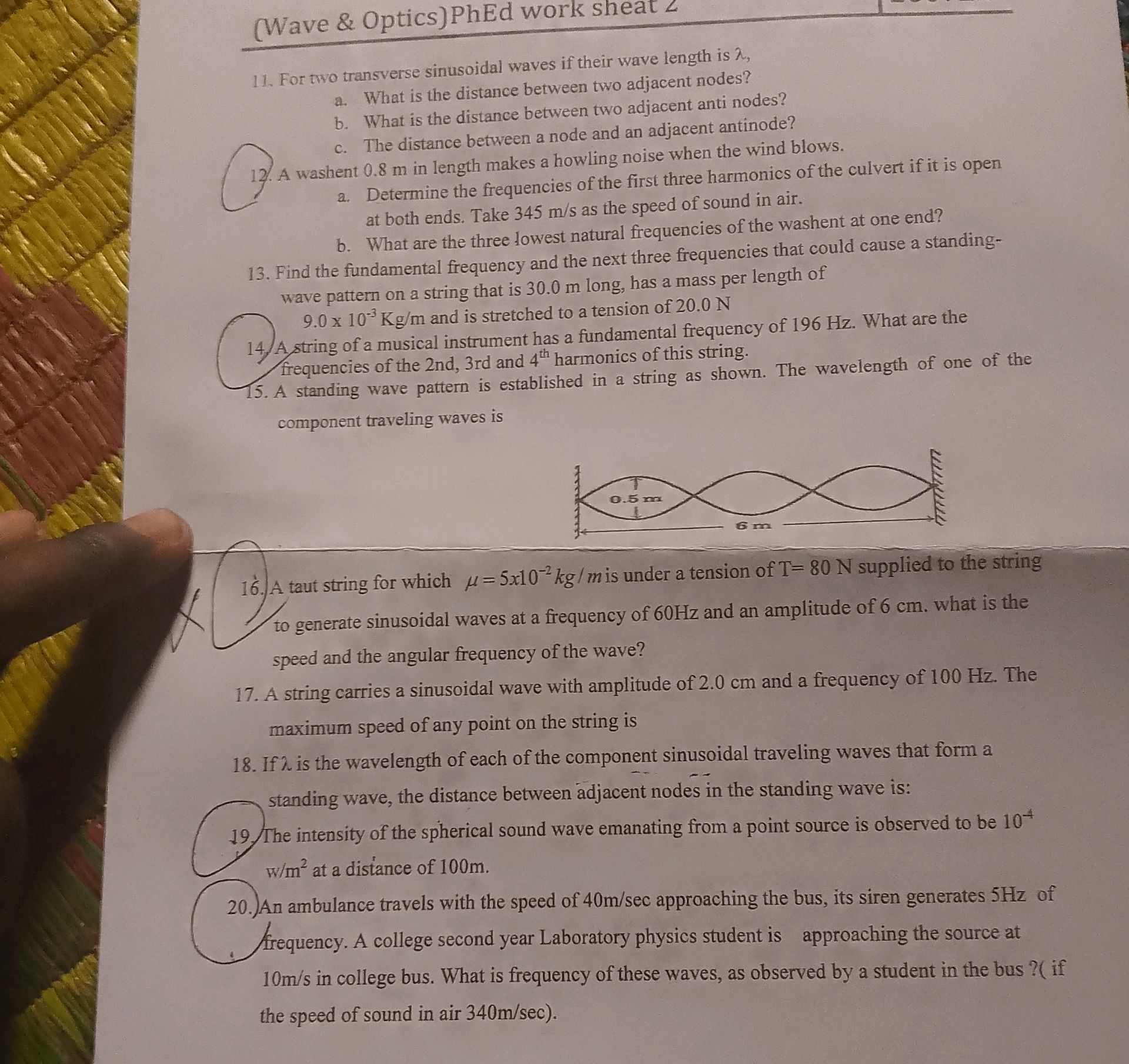 15. A standing wave pattern is established | StudyX