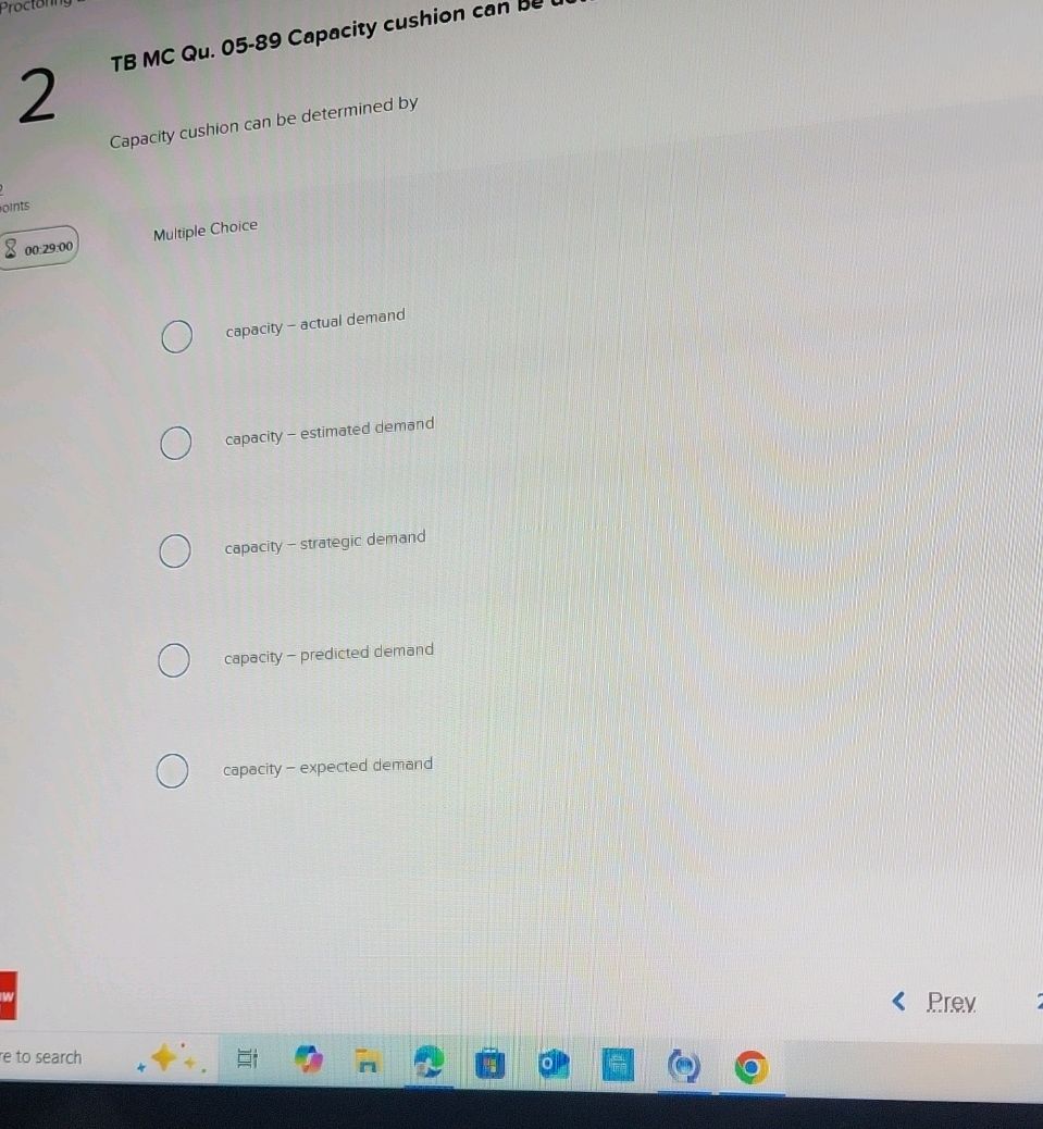 Capacity cushion can be determined by | StudyX