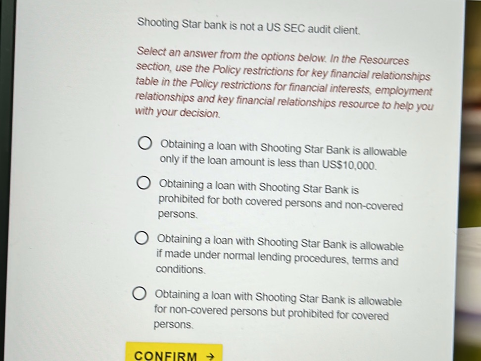 Shooting Star bank is not a US SEC audit