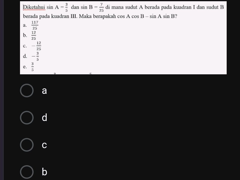 Diketahui $ A = {3}{5}$ dan $ B = | StudyX