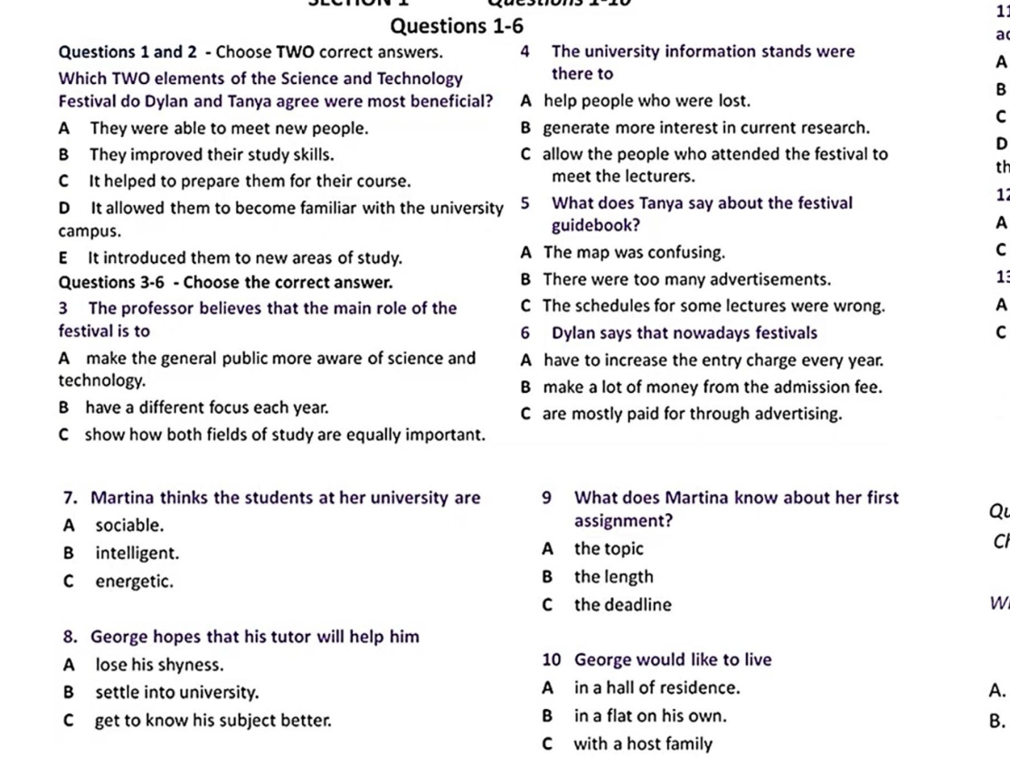 Questions 1 and 2 - Choose TWO correct | StudyX