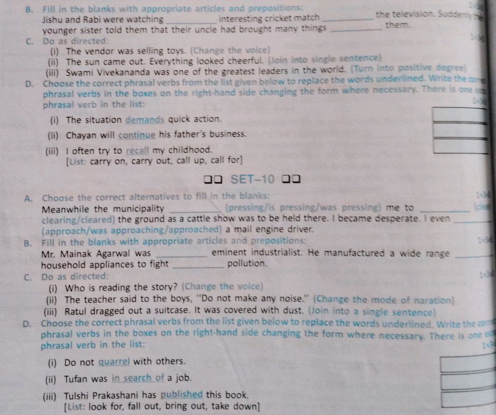 B. Fill in the blanks with appropriate | StudyX