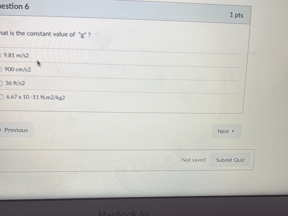 What is the constant value of "g"? 9.81 | StudyX