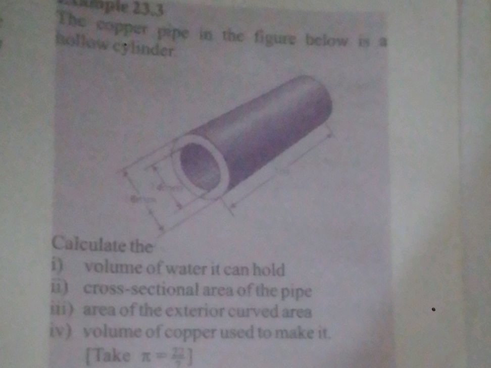 Calculate the i) volume of water it can | StudyX