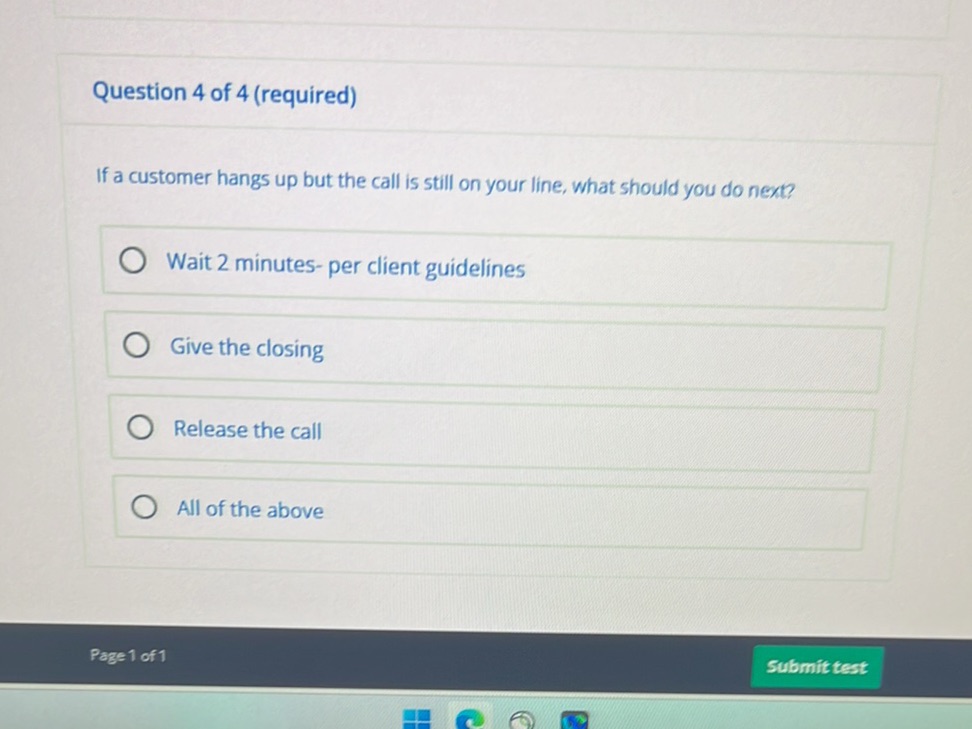 If a customer hangs up but the call is still | StudyX