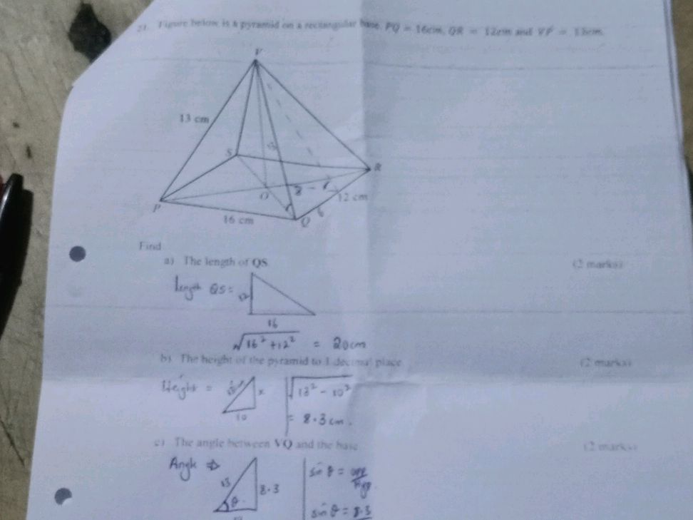 21. Figure below is a pyramid on a | StudyX